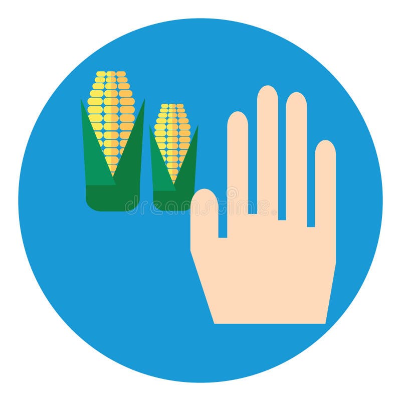 Corn and Hand. Vector Illustration Decorative Design Stock Vector ...