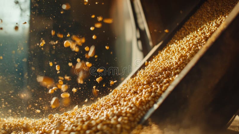 Corn Harvesting Machine stock image. Image of corn, processing - 387326323