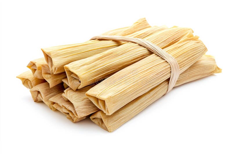 Corn Husks Piled on White Background. AI Image Stock Image - Image of ...