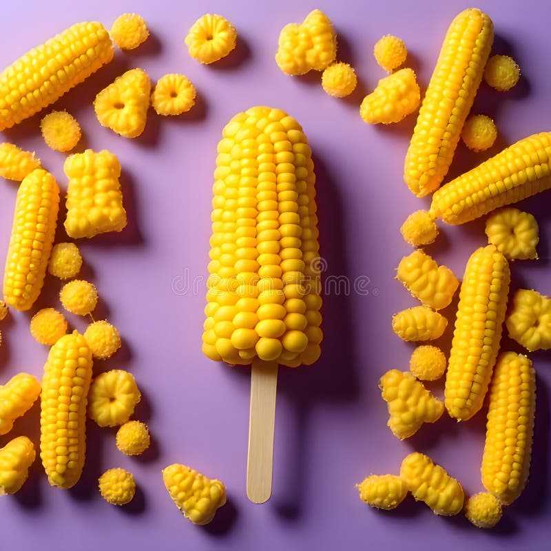 Corn Ice Cream with Yellow Corn Around it Stock Image - Image of ...
