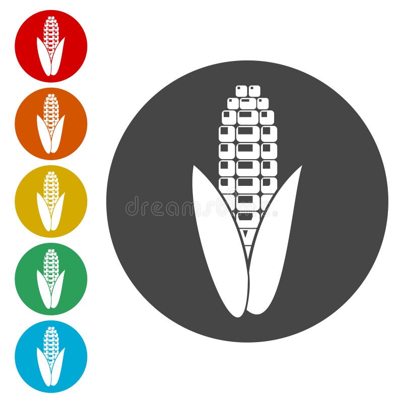 Corn Icon, Corn Icons and Symbols Stock Vector - Illustration of green ...