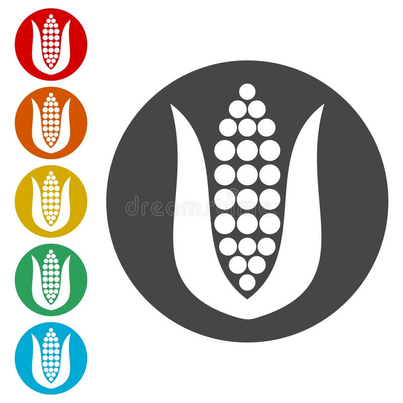 Corn Icon, Corn Icons and Symbols Stock Vector - Illustration of black ...