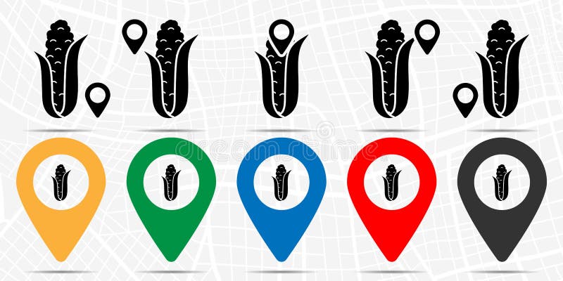 Corn Icon in Location Set. Simple Glyph, Flat Illustration Element of ...
