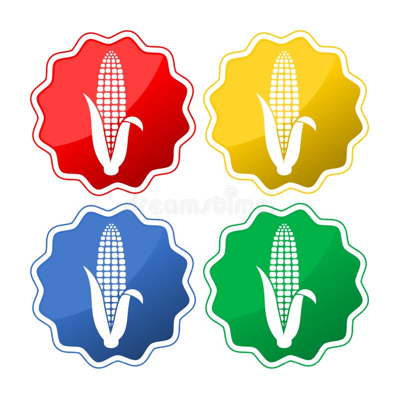 Corn Icon or Symbol Vector Set Stock Vector - Illustration of product ...