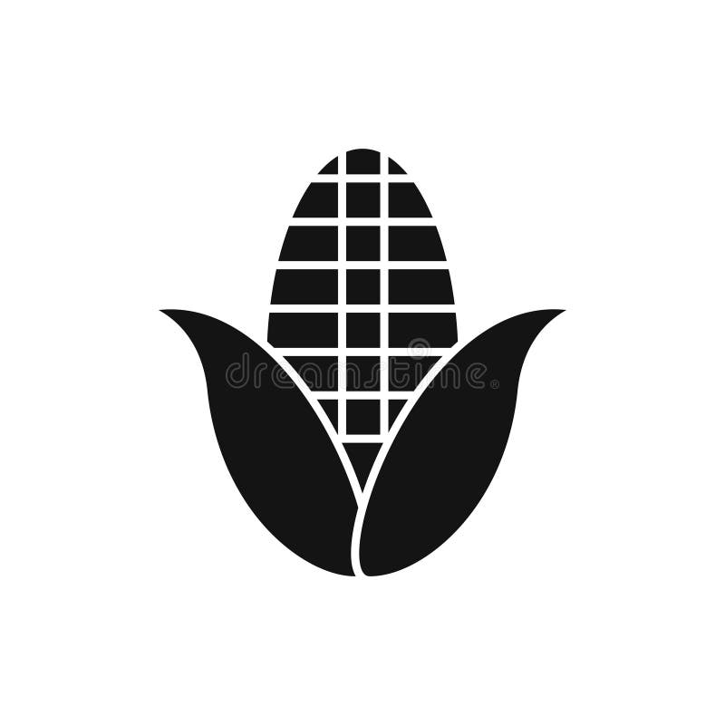 Corn Icon Symbol on White Background Stock Illustration - Illustration ...