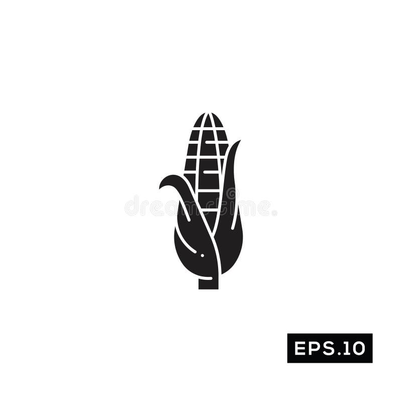 Corn Icon Vector. Corn Symbol Silhouette Vector Stock Vector ...