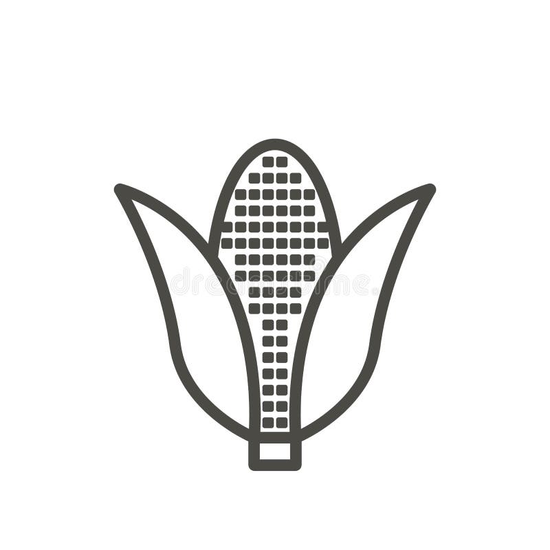 Corn Icon Vector. Outline Agriculture, Line Corn Symbol Stock ...