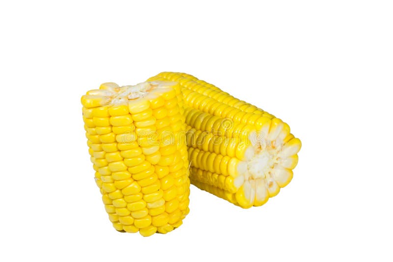 Half Broken Corn on a White Background Stock Photo - Image of grain ...