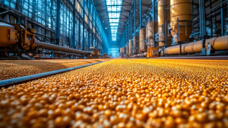 Corn Kernels Drying in Large Industrial Facility with Modern Equipment ...