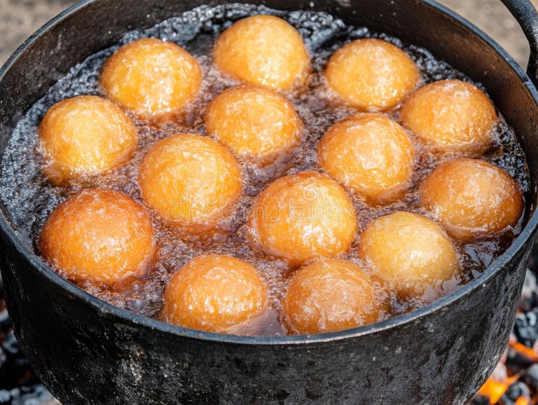 Corn Kernels Were Cooked Over an Open Flame in a Black Pan Using Steam ...