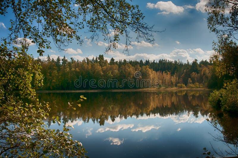 Reflection of Trees and Sky on Phone Stock Image - Image of college ...
