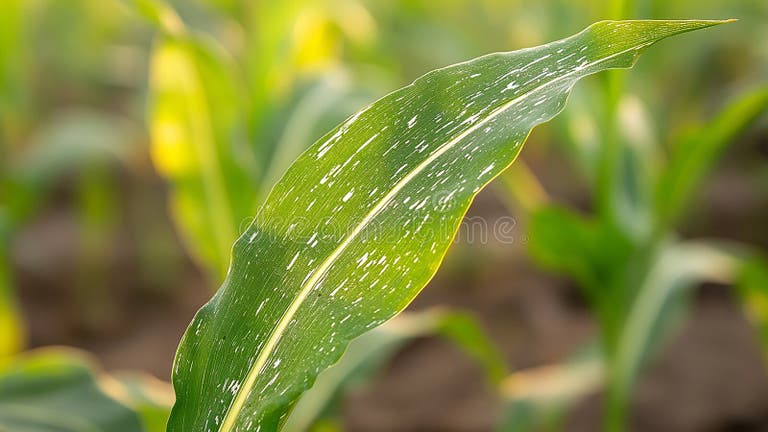A Corn Leaf with White Streaks and Weak Growth Caused by Sulfur ...