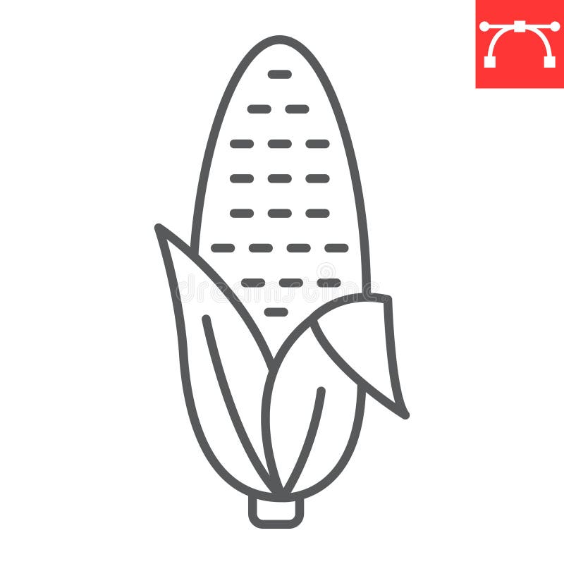 Corn line and glyph icon stock vector. Illustration of pictogram ...