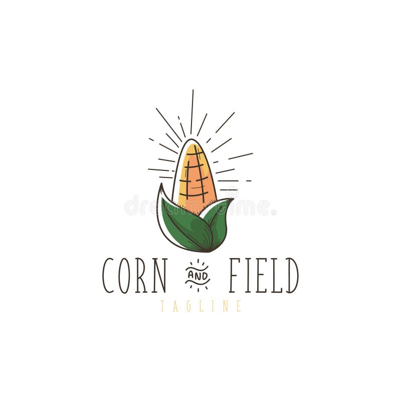 Corn Logo Concept with Hand Drawn Style Vector Stock Vector ...