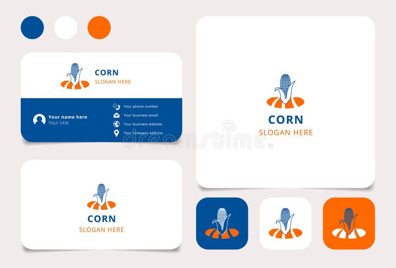 Corn Logo Design with Editable Slogan. Branding Book and Business Card ...