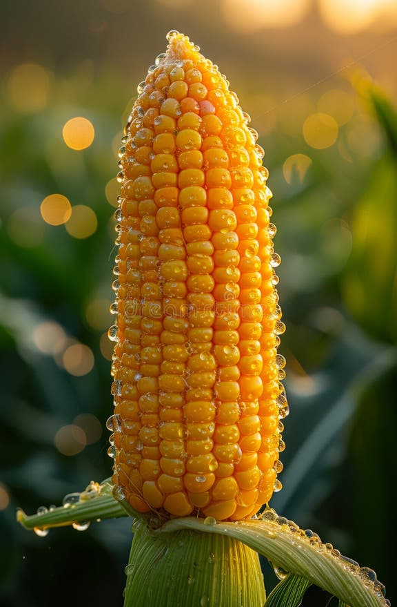 Corn or Maize in the Field with the Morning Sun Stock Image - Image of ...