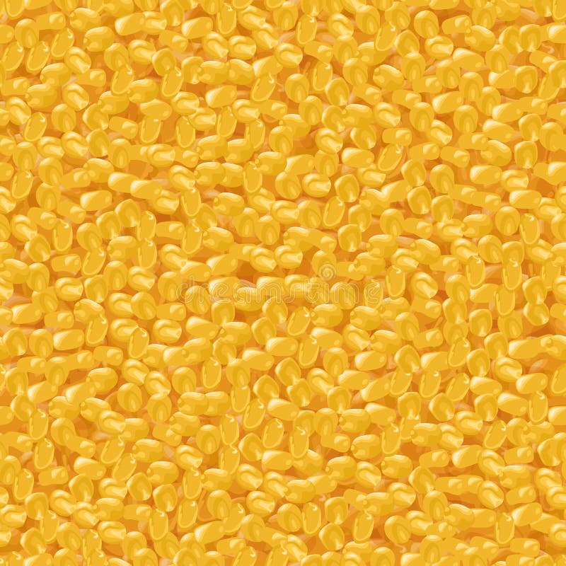 Corn Maize Grain Bulk Vector Seamless Pattern. Realistic Illustration ...