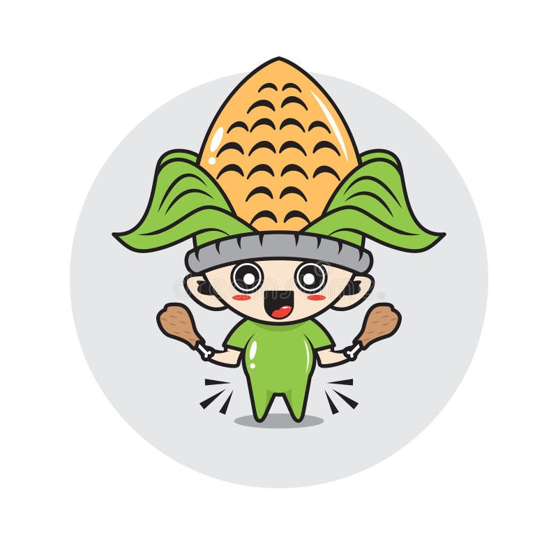 Corn Mascot Character Cute 05 Stock Vector - Illustration of fruit ...