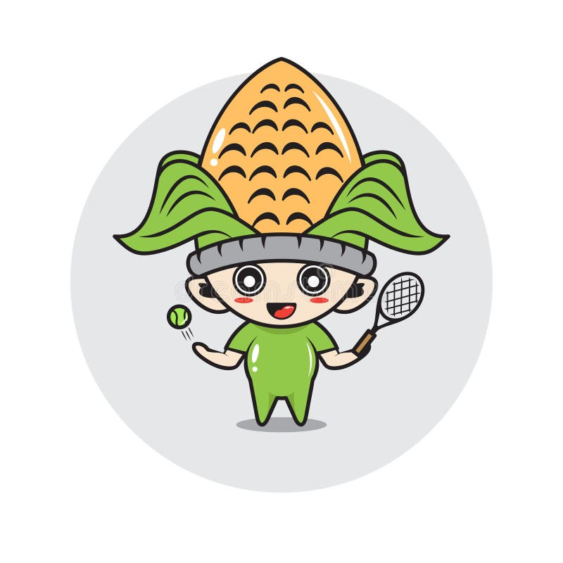 Corn Mascot Character Cute 38 Stock Vector - Illustration of chibi ...