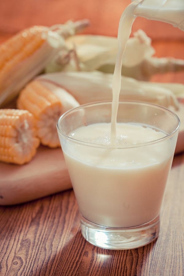 Corn milk with sweet corn stock image. Image of natural - 125924393