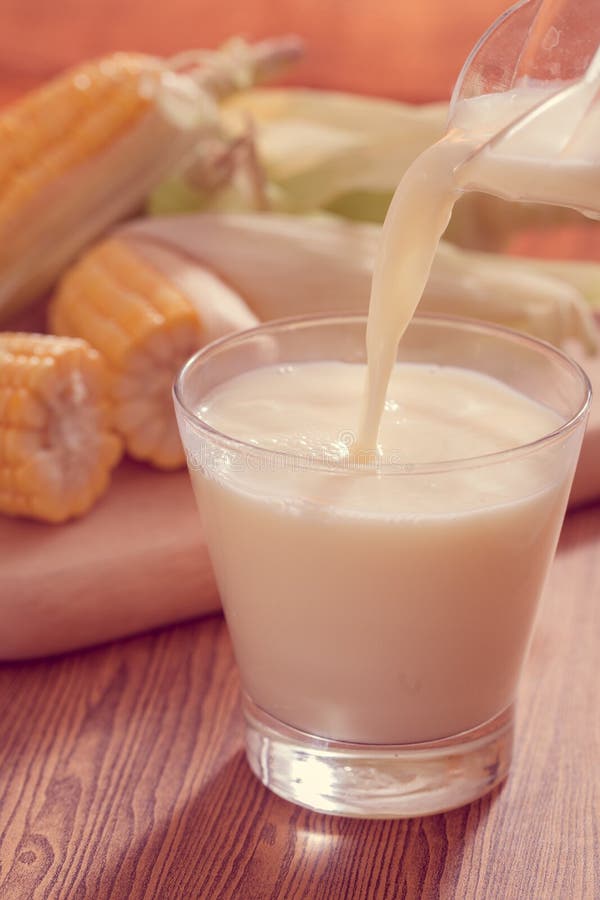 Corn milk with sweet corn stock image. Image of filter - 125924771