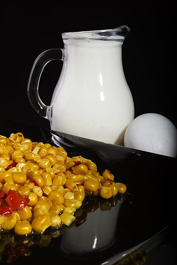 Corn and milk stock photo. Image of morning, health - 197416306