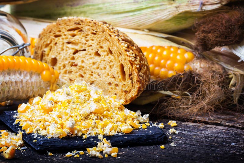 Corn, Milled, Corn Flour, Bread Stock Image - Image of corncob ...