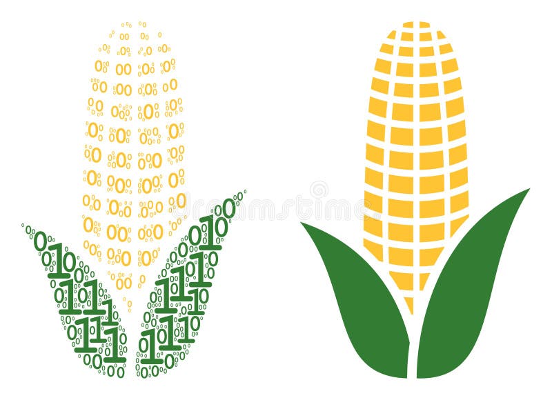Corn Mosaic of Binary Digits Stock Vector - Illustration of symbol ...