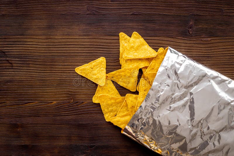 Corn Nachos Chips from Bag. Snacks for Party Stock Image - Image of ...