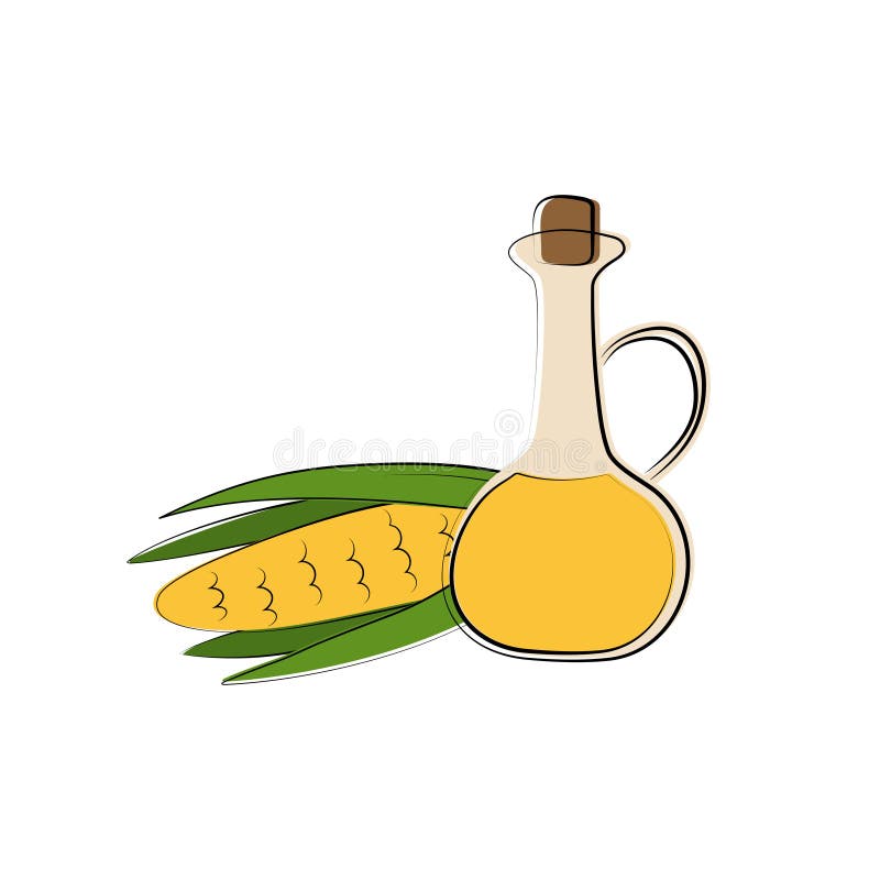 Corn Oil Icon Sign. Maize Oil Bottle Icon Stock Vector - Illustration ...