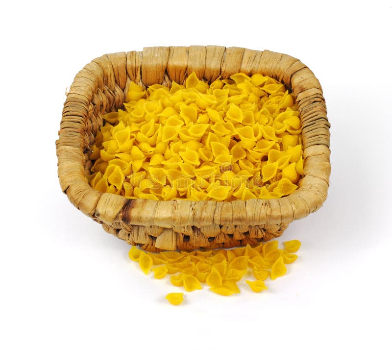 Corn Pasta Shells Overhead View Stock Photo - Image of shells, filling ...