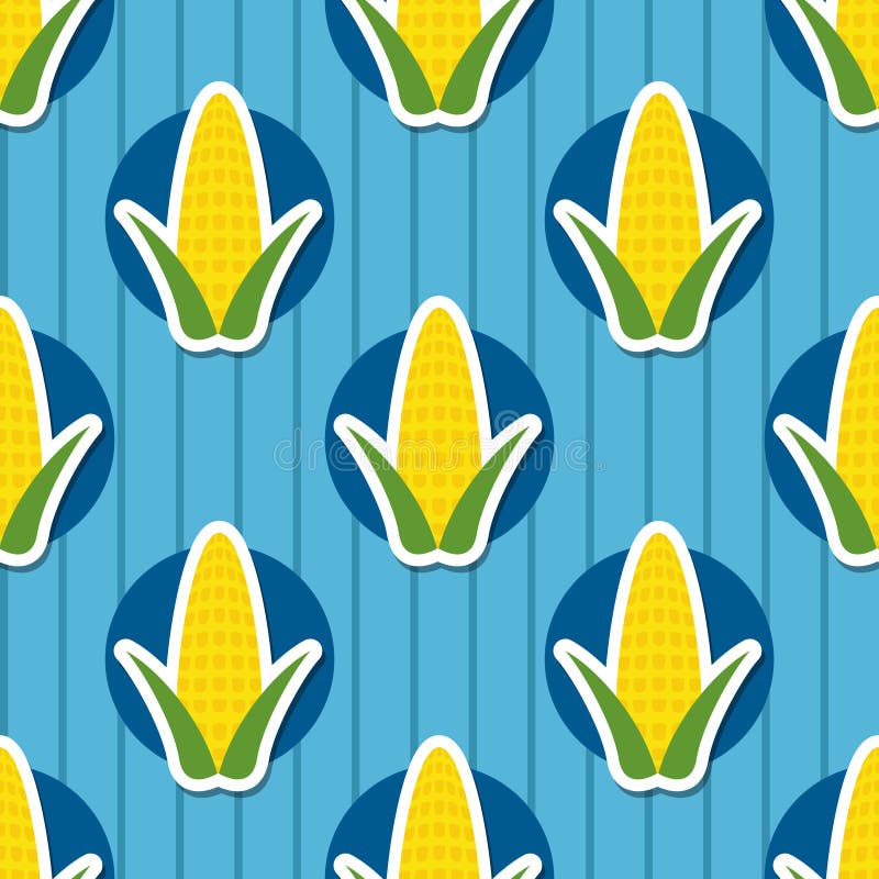 Corn Pattern. Seamless Texture Stock Vector - Illustration of cute ...