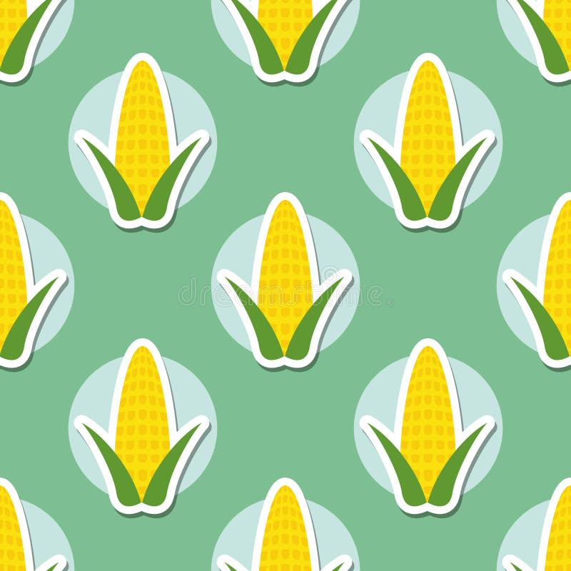 Corn Pattern. Seamless Texture Stock Vector - Illustration of isolated ...