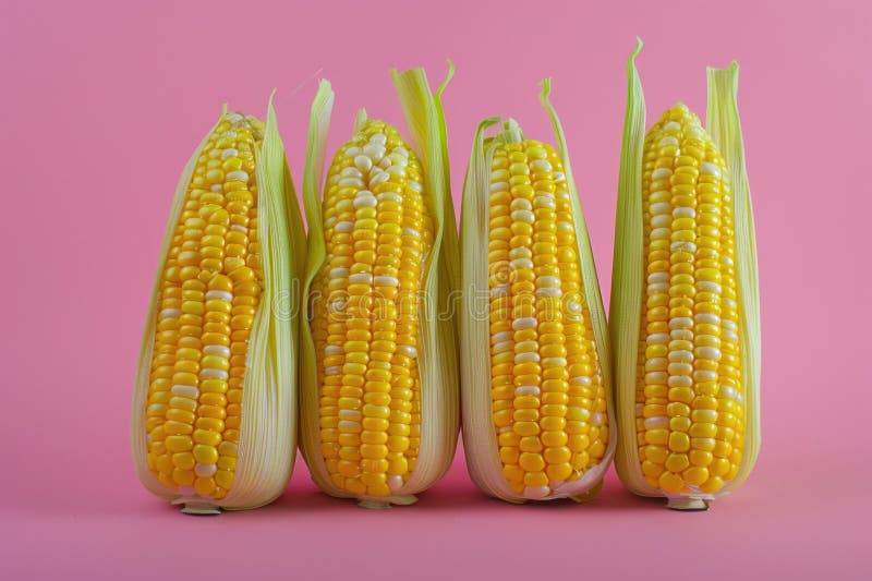 Corn on Pink Background, stock image. Image of life - 374420907