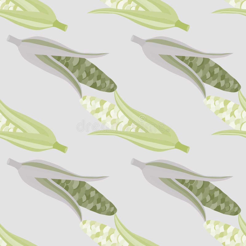 Corn Plants Seamless Pattern. Corn Cobs Endless Wallpaper Stock Vector ...