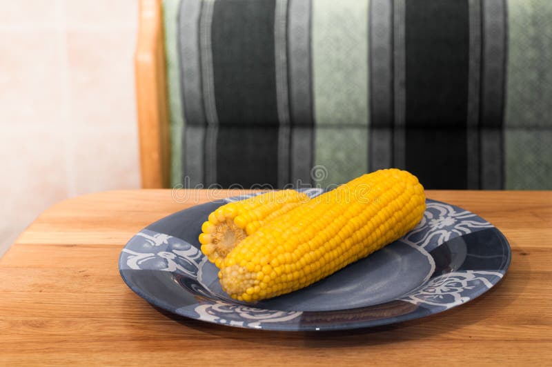 Corn on plate stock photo. Image of boiled, corn, pattern - 58110782