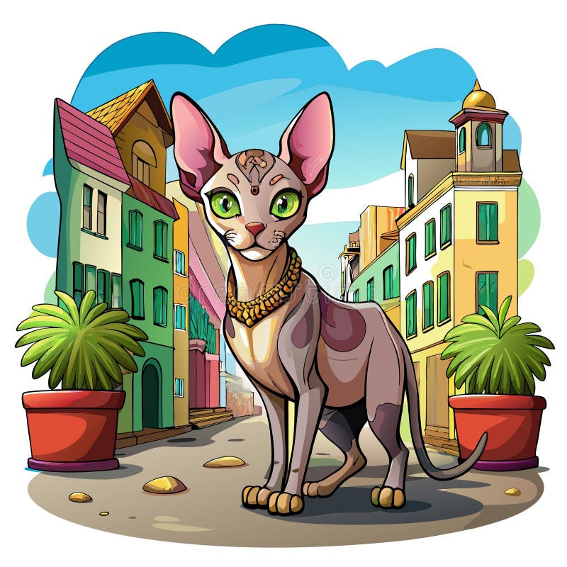 Corn Rex Cat Joyless Runs Village Vector Stock Illustration ...