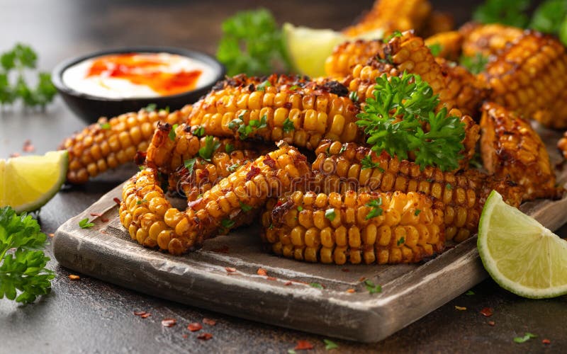Corn Ribs Vegan Vegetarian Plant Based Food Concept Stock Photo - Image ...