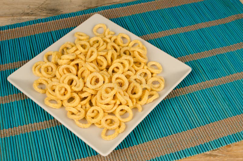 Corn Rings stock photo. Image of plate, fried, group - 28186874