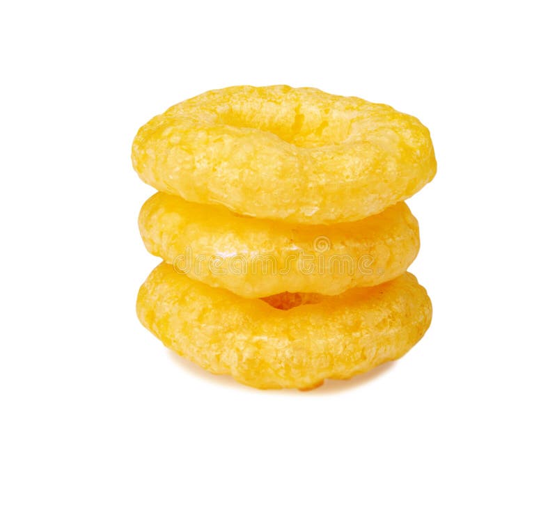 Corn Rings Isolated, Puffs with Spices Stock Photo - Image of ring ...