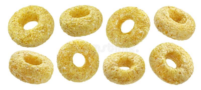 Corn Rings Isolated on White Background Stock Photo - Image of ...