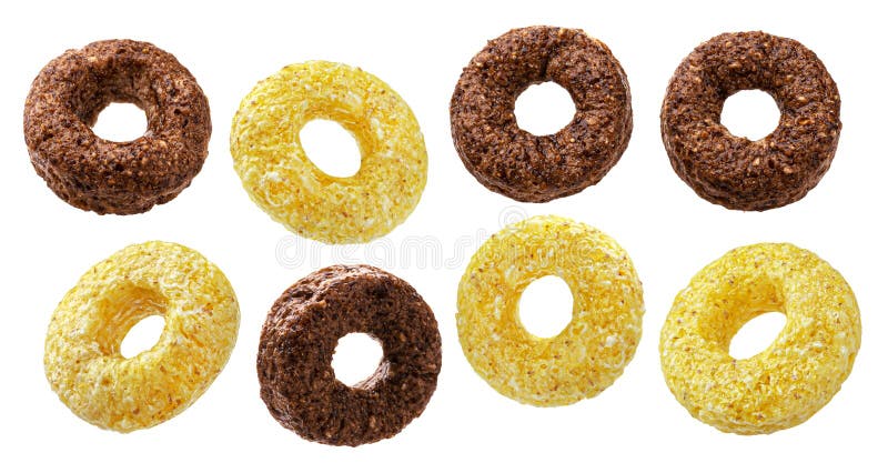 Corn Rings Isolated on White Background Stock Photo - Image of colorful ...