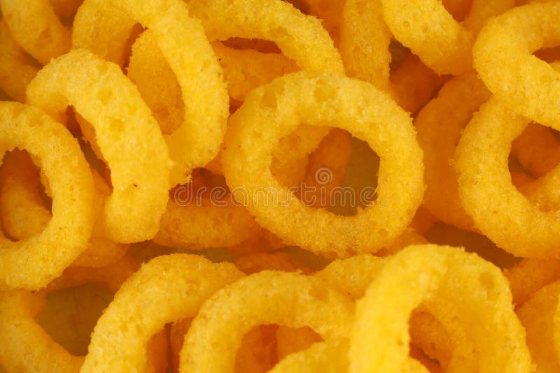 Corn Rings. Yellow Snacks Close-up Stock Photo - Image of product ...