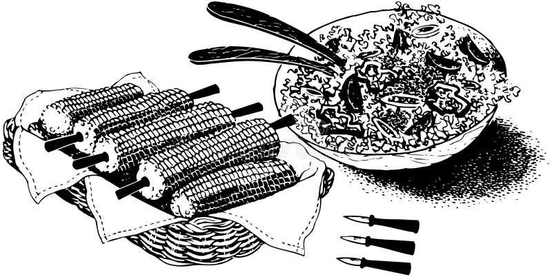 Corn and Salad stock vector. Illustration of corn, salads - 42098262