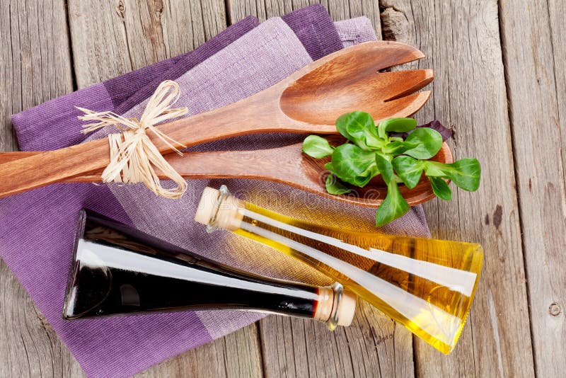 Corn Salad Leaves and Condiments. Valerianella Locusta Stock Image ...
