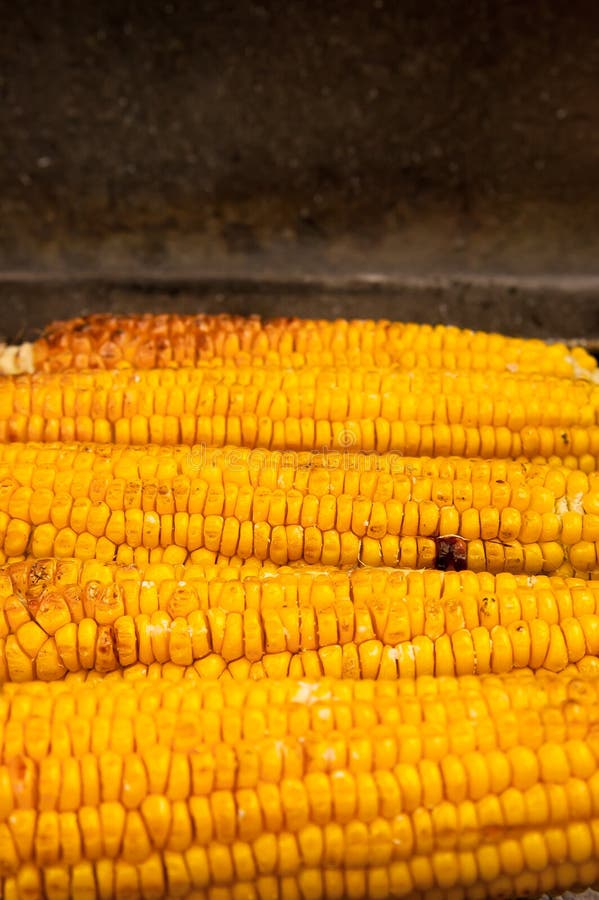 Corn with salt on BBQ stock image. Image of grill, indian - 26630793