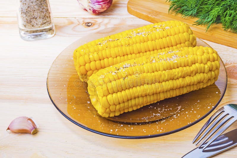 Corn salt and herbs stock image. Image of plate, eating - 54515953