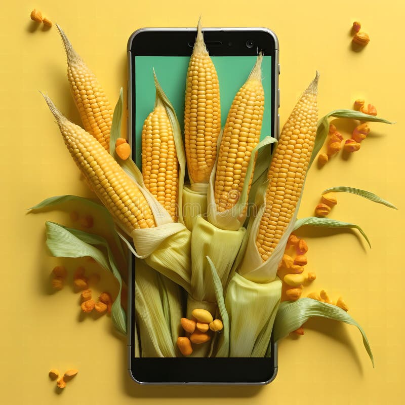 Corn on Screen stock illustration. Illustration of minimal - 343365596