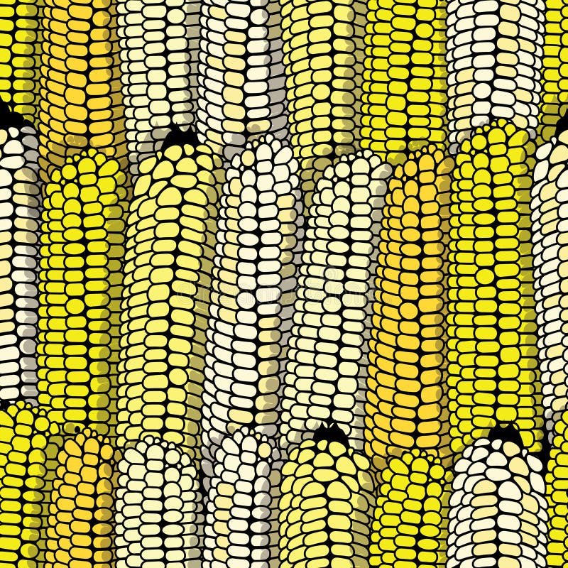 Corn Cob Seamless Pattern stock vector. Illustration of gourmet - 143372762