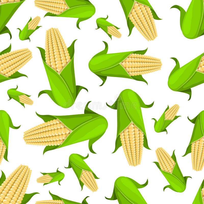 Corn Cob Seamless Pattern stock vector. Illustration of gourmet - 143372762